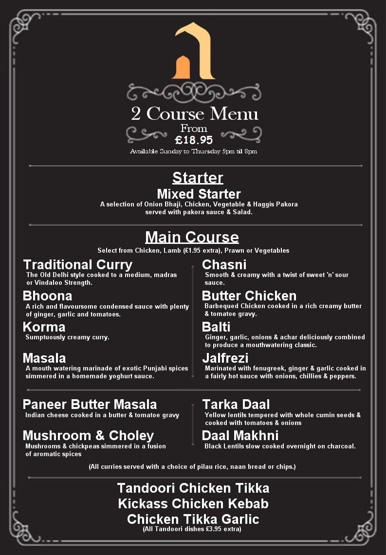 Menu – Aangan restaurant